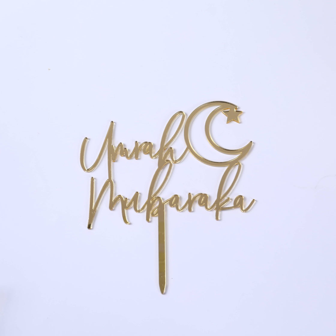 Cake Topper Umrah Mubaraka Doré Happy Muz Deco